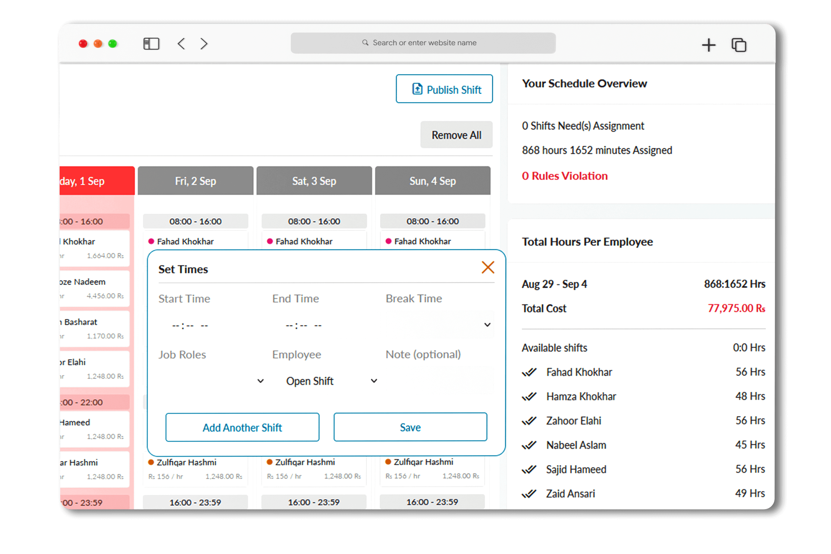 CleverStaff Shift Management Shift Planning Software